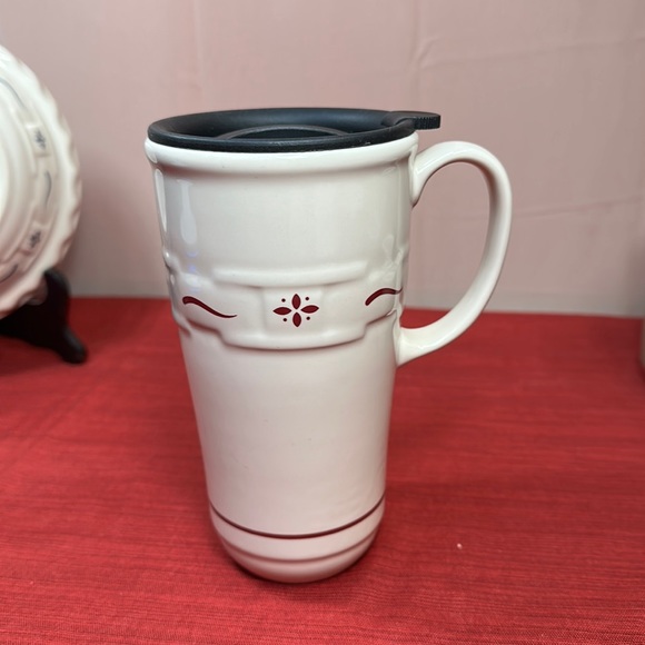 Longaberger | Kitchen | Longaberger Pottery Vitrified Tall Red ...